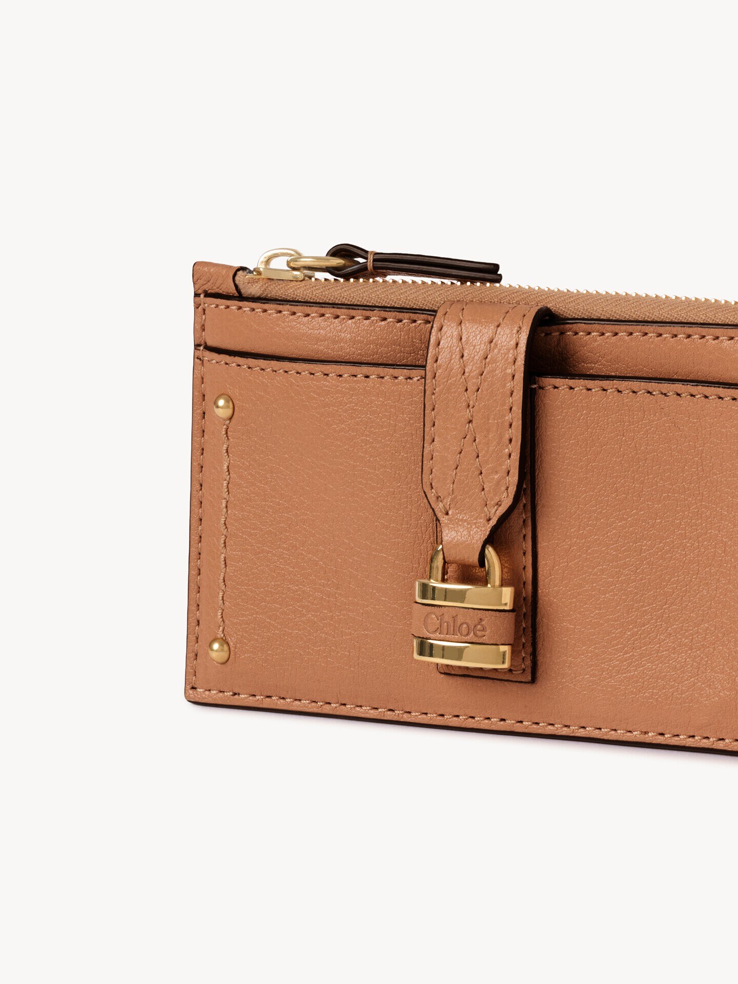 Small Paddington purse with card slots in grained leather Brown - Chloé